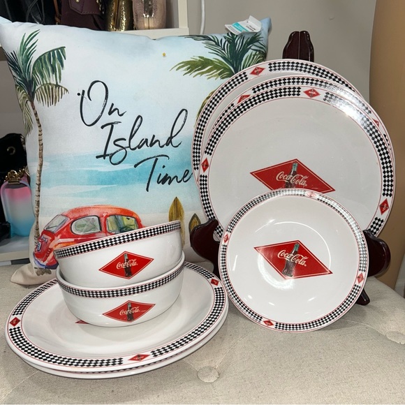 Coca Cola | Kitchen | Gibson Coca Cola Dishes And Plates Set 9pc | Poshmark